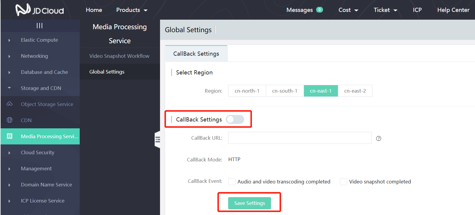 Callback Settings-Media Processing Service-Products-Documentation-JD Cloud